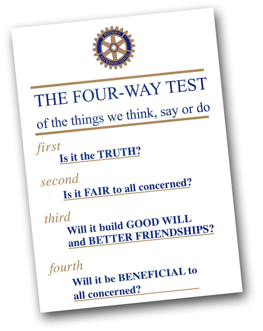 Four-Way Test | Rotary Club of Point West - Sacramento