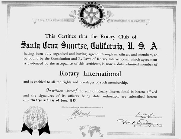Charter Members | Rotary Club of Santa Cruz Sunrise