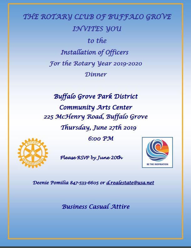 Weekly Bulletin of the Rotary Club of Buffalo Grove June 6, 2019 (Jun ...
