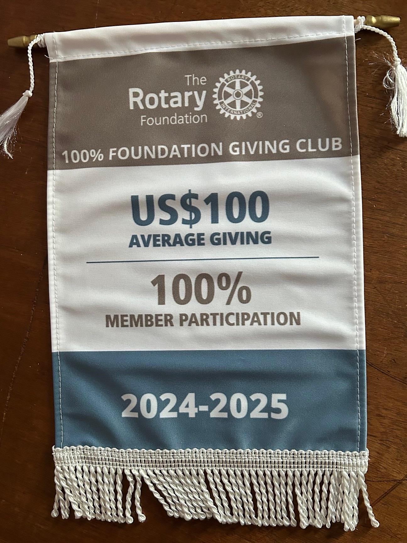 Huntley Rotary received 100% Foundation Giving award for 2025. | Rotary ...