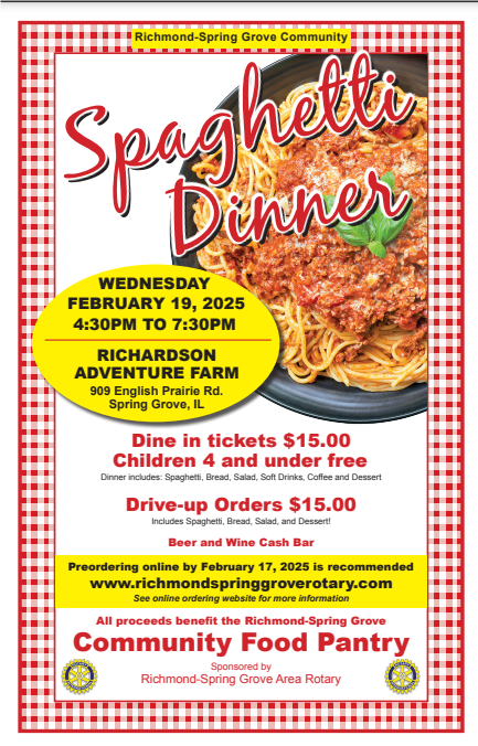 RSGA Rotary Spaghetti Dinner 2025 | Richmond-Spring Grove Area Rotary Club