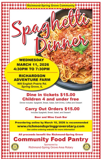 RSGA Rotary Spaghetti Dinner 2026 | Richmond-Spring Grove Area Rotary Club