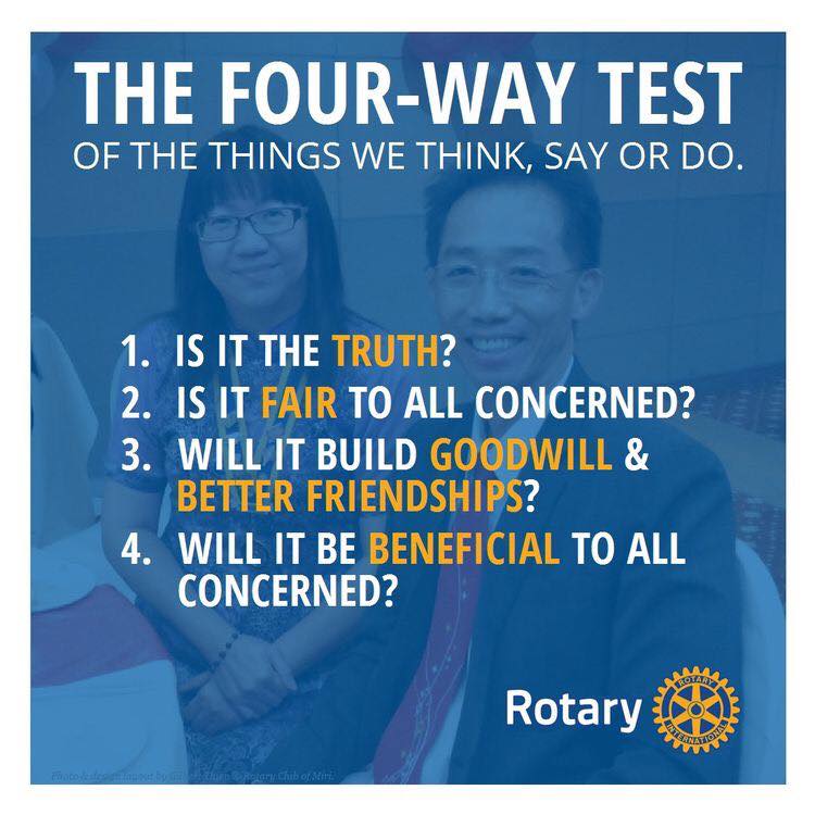 The Four-Way Test... A Moral Guide for Rotarians | Rotary Club of ...
