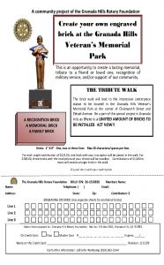 BRICK ORDER FORM | Rotary Club of Granada Hills, California