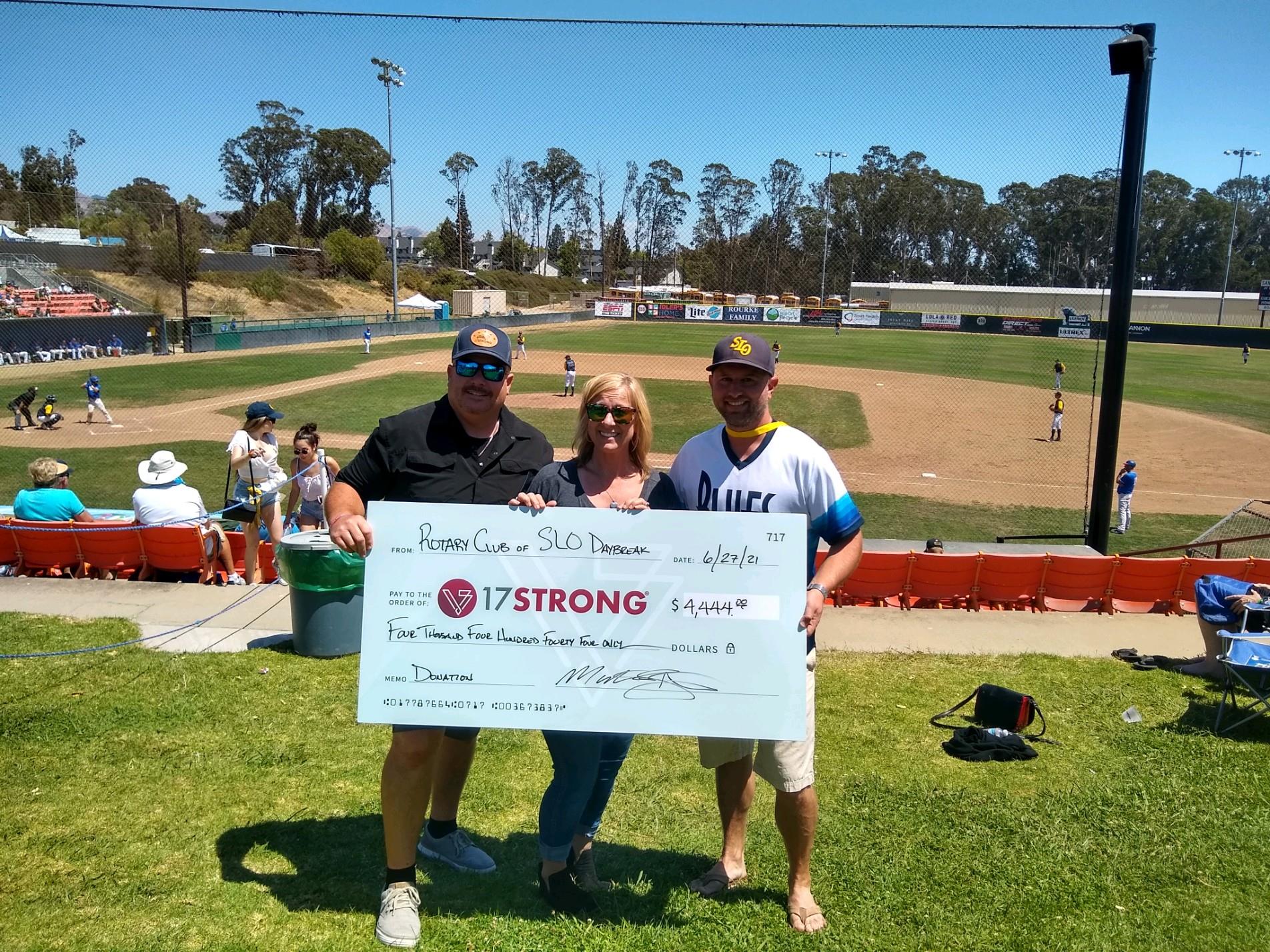 Donation to 17 Strong | Rotary Club of San Luis Obispo Daybreak