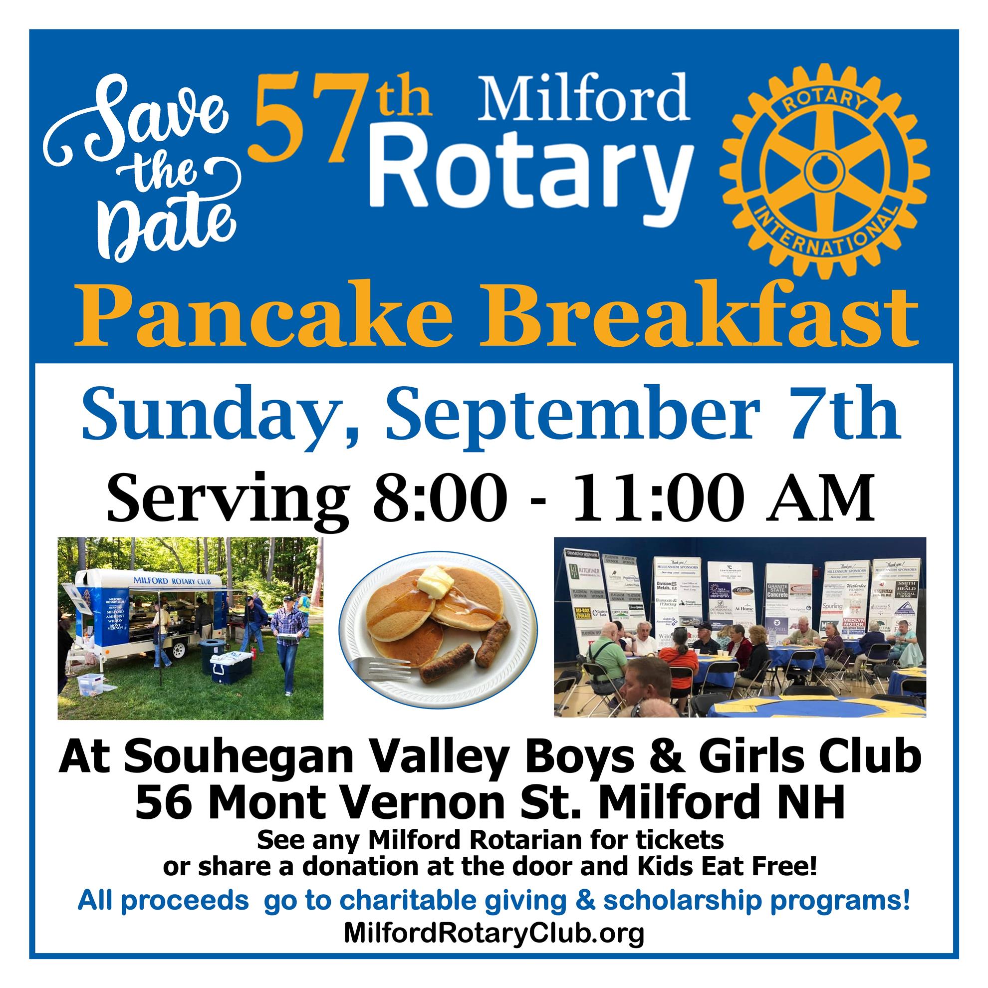 57th Pancake Breakfast | Rotary Club of Milford, New Hampshire