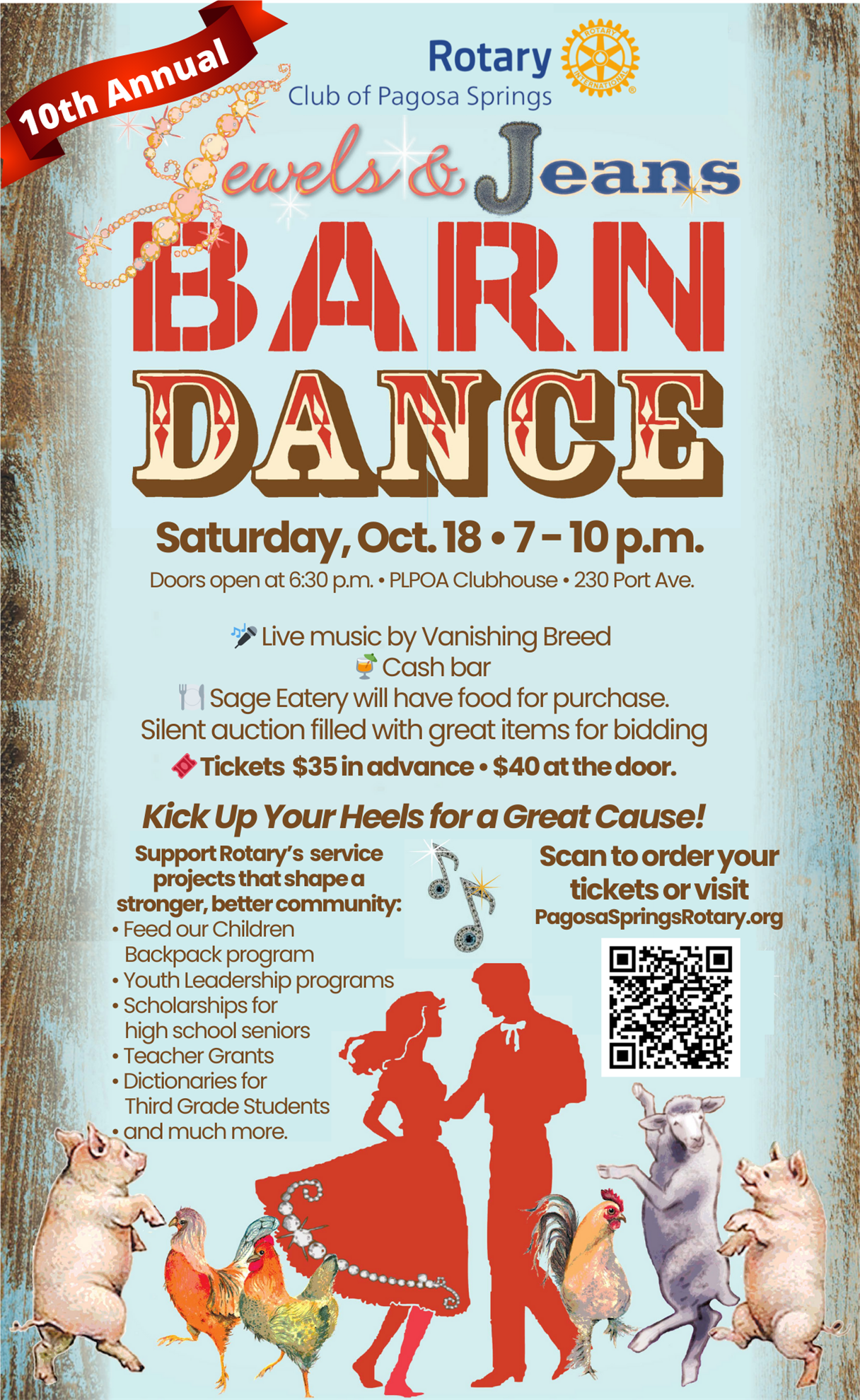 10th Annual Jewels & Jeans Barn Dance | Rotary Club of Pagosa Springs