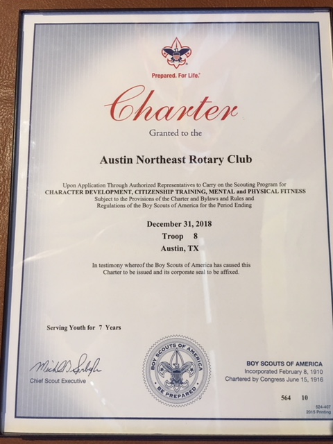Rotary Supports Scouting | Rotary Club of Austin, North by Northeast