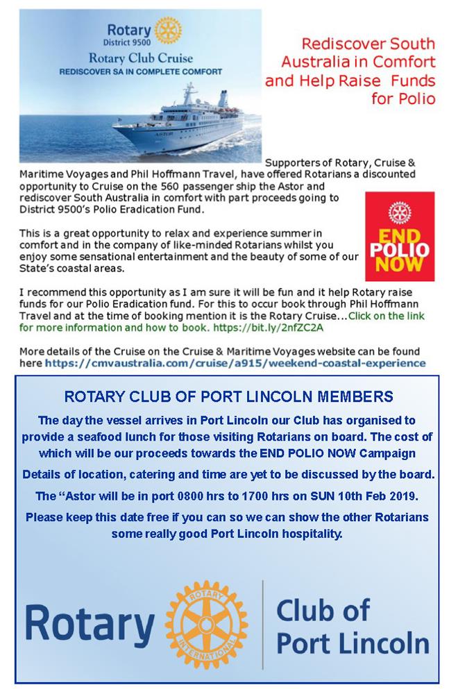 ROTARY CRUISE SHIP COMING IN NEW YEAR | Rotary Club of Port Lincoln