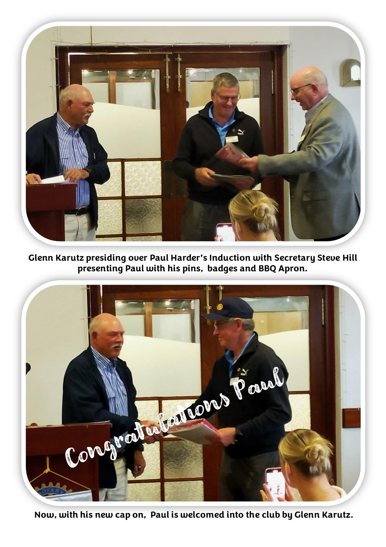 Danny Gordon, and Induction Paul Harders 7'05 | Rotary Club of Port Lincoln