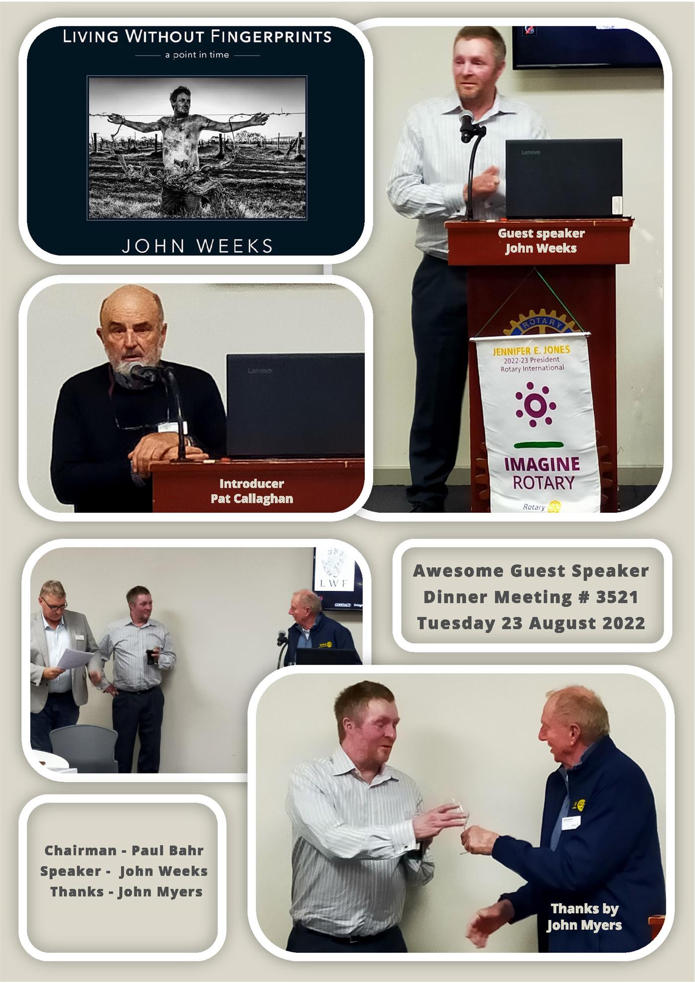 John Weeks - Living without Fingerprints - What a speaker! | Rotary ...