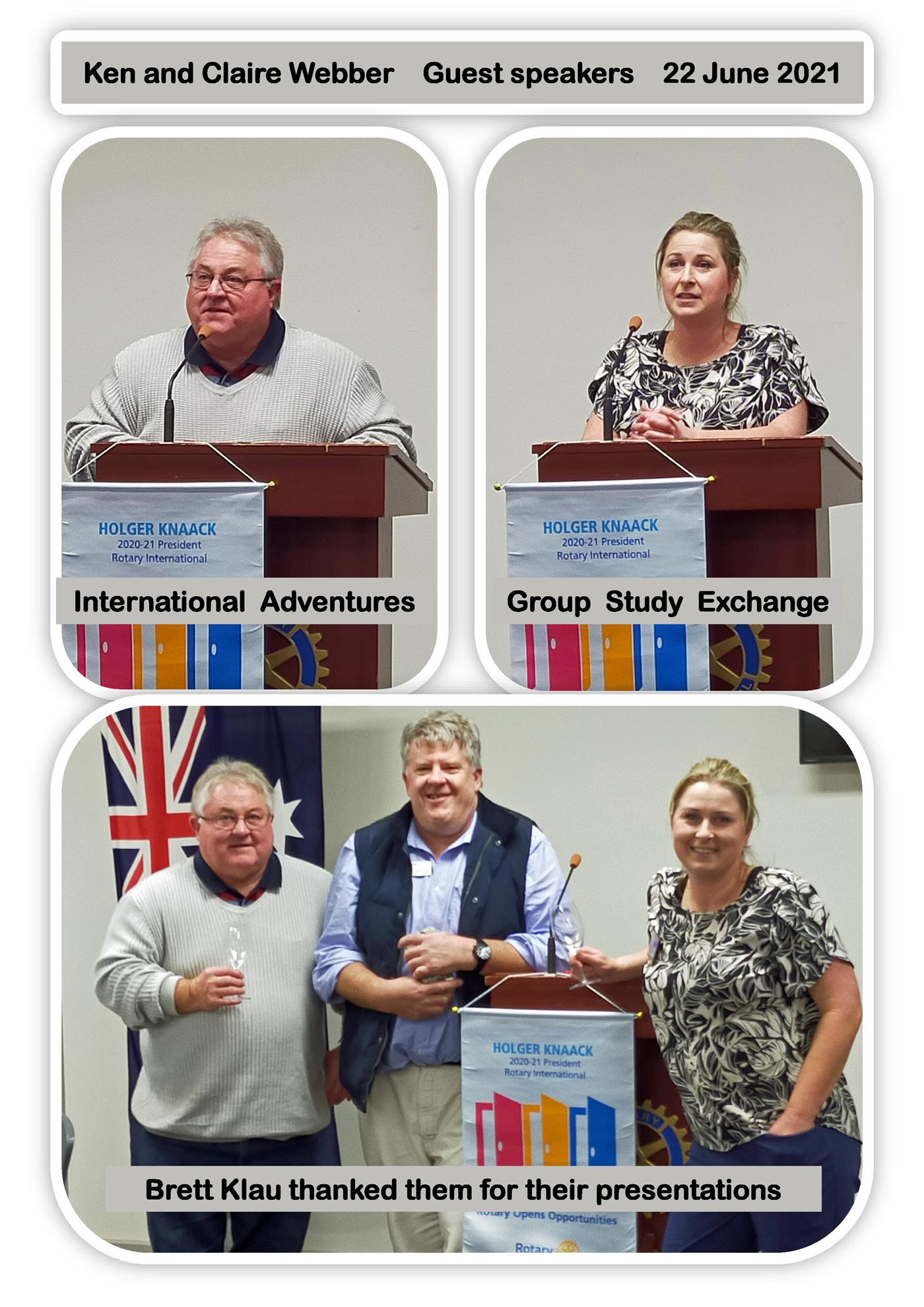 Great talks by Clair and Ken Webber | Rotary Club of Port Lincoln