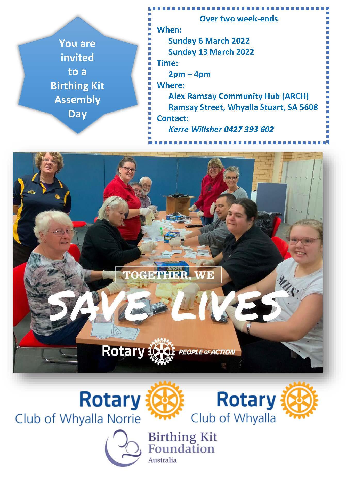 Birthing Kit Assembly Days | Rotary Club of Whyalla