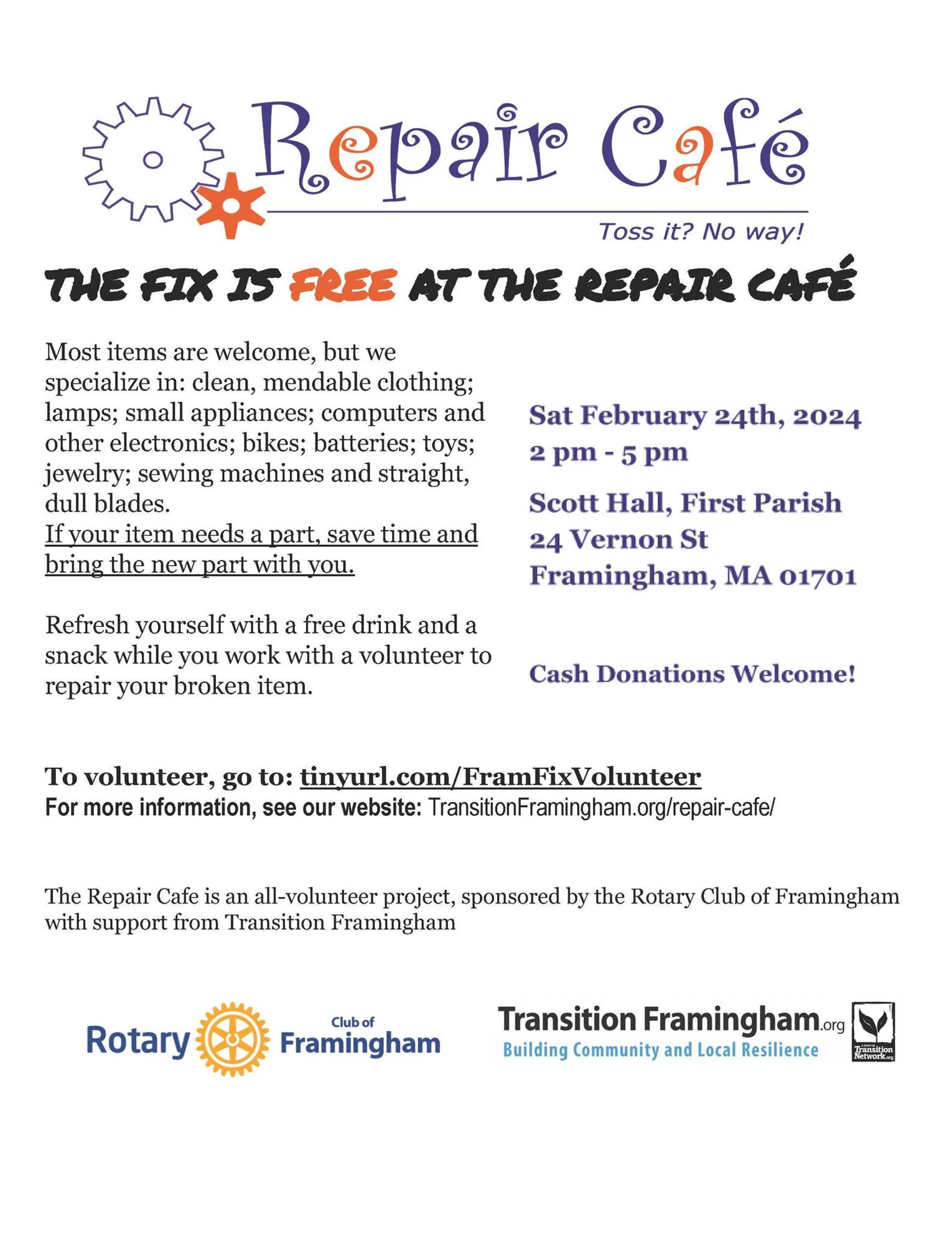 Repair Cafe | Rotary Club of Framingham