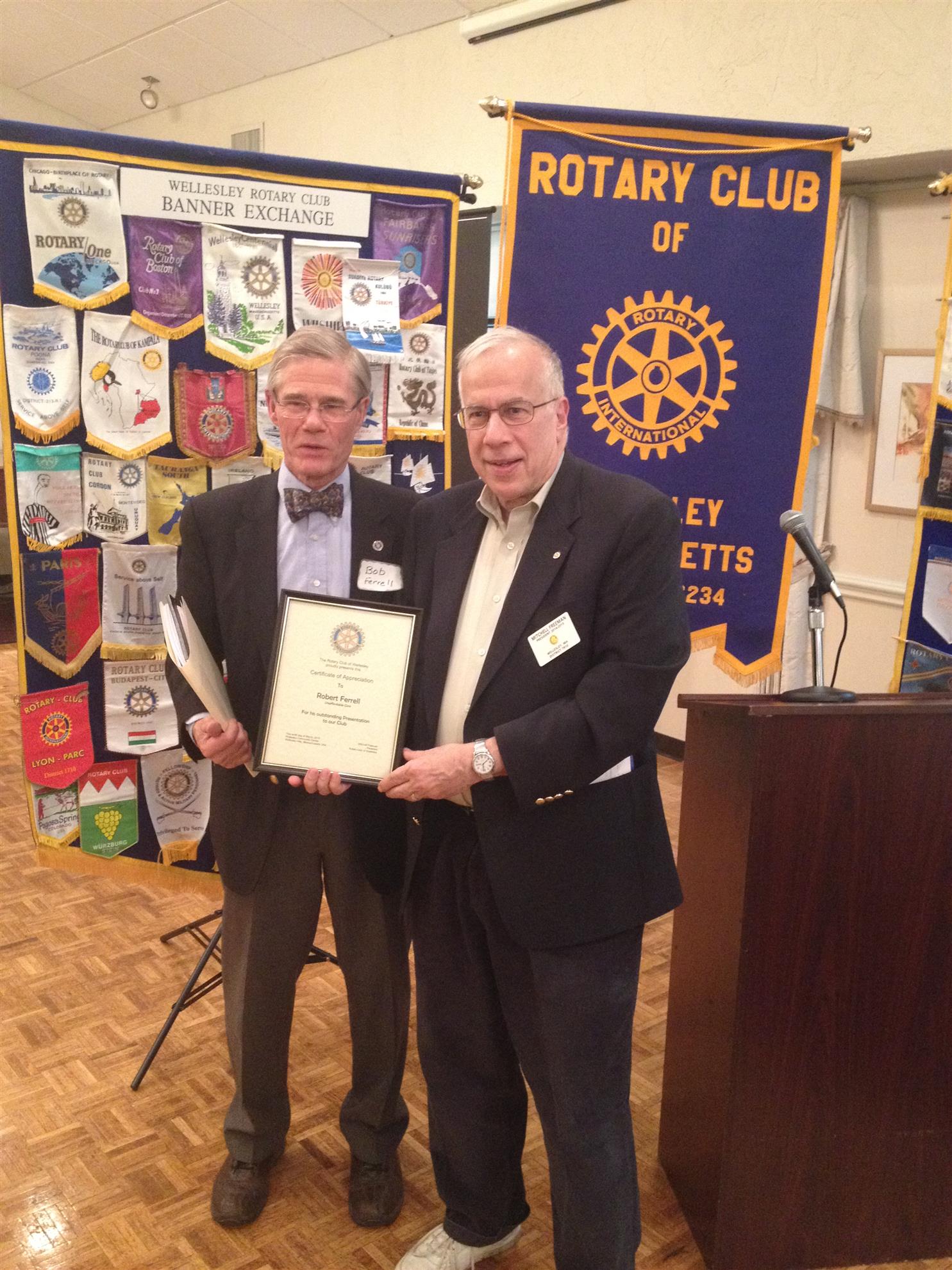 Dr. Robert Ferrell at March 10th Rotary Meeting | Rotary Club of Wellesley