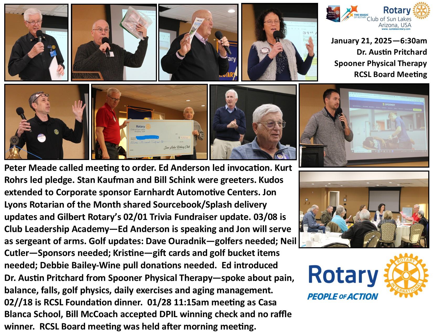 RCSL January 21 Meeting | Rotary Club of Sun Lakes