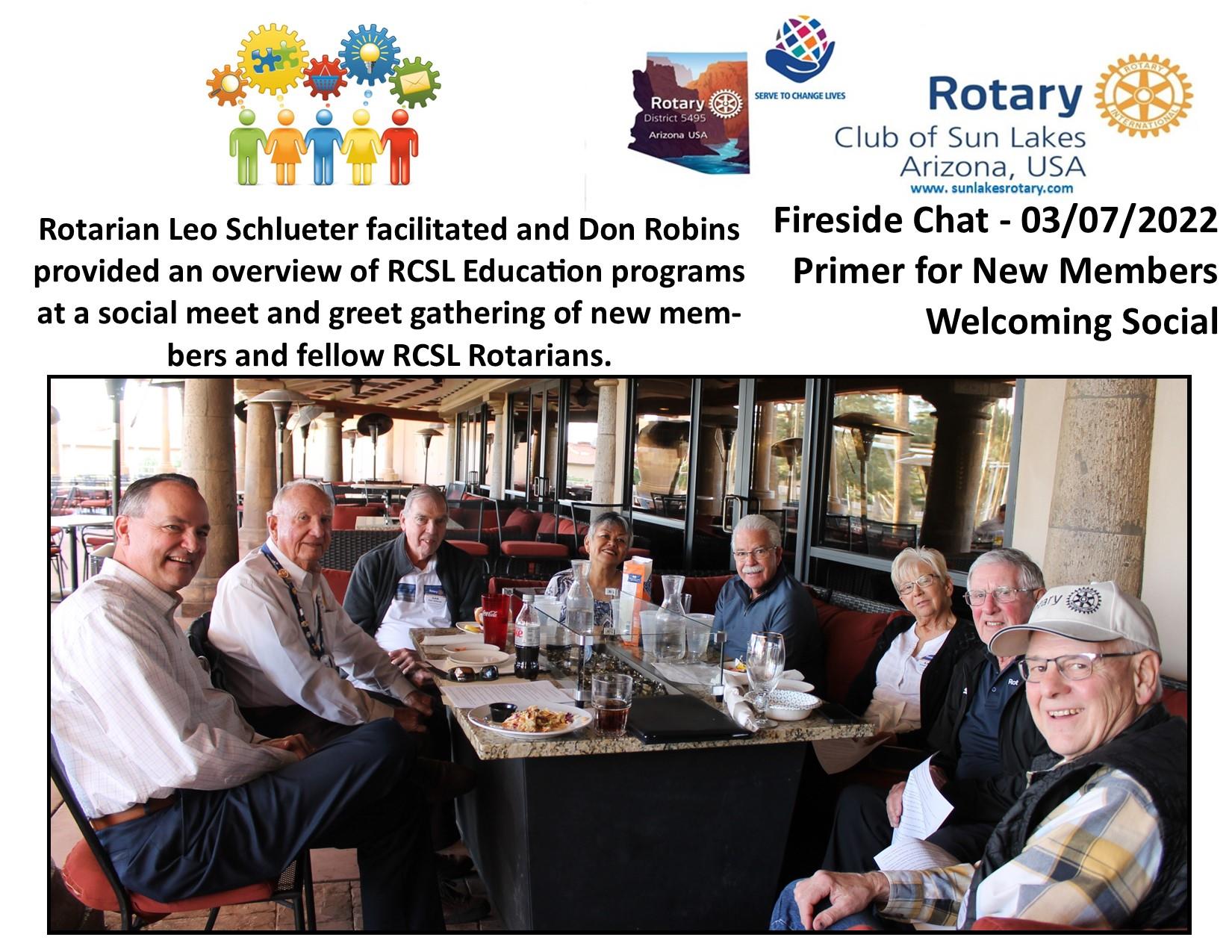 RCSL Fireside Chat | Rotary Club of Sun Lakes
