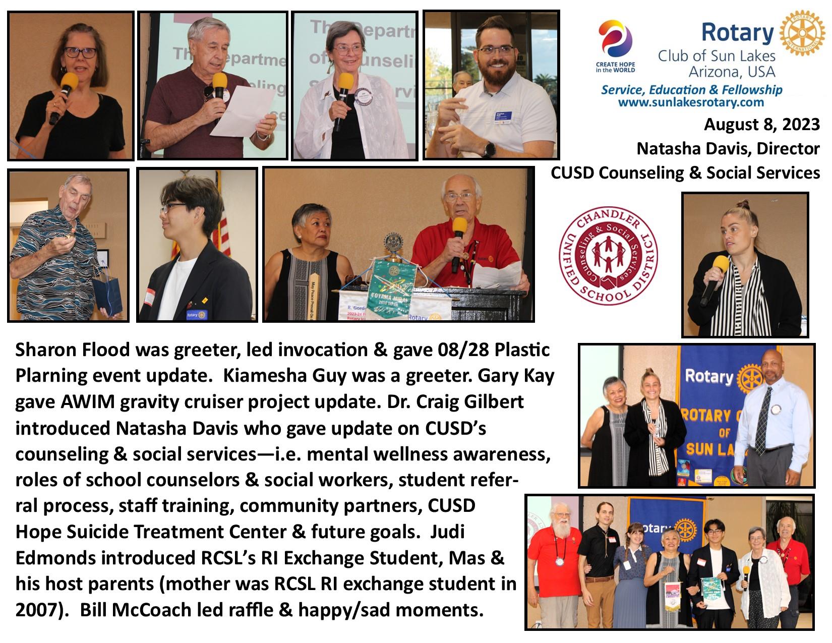RCSL August 8 Meeting | Rotary Club of Sun Lakes