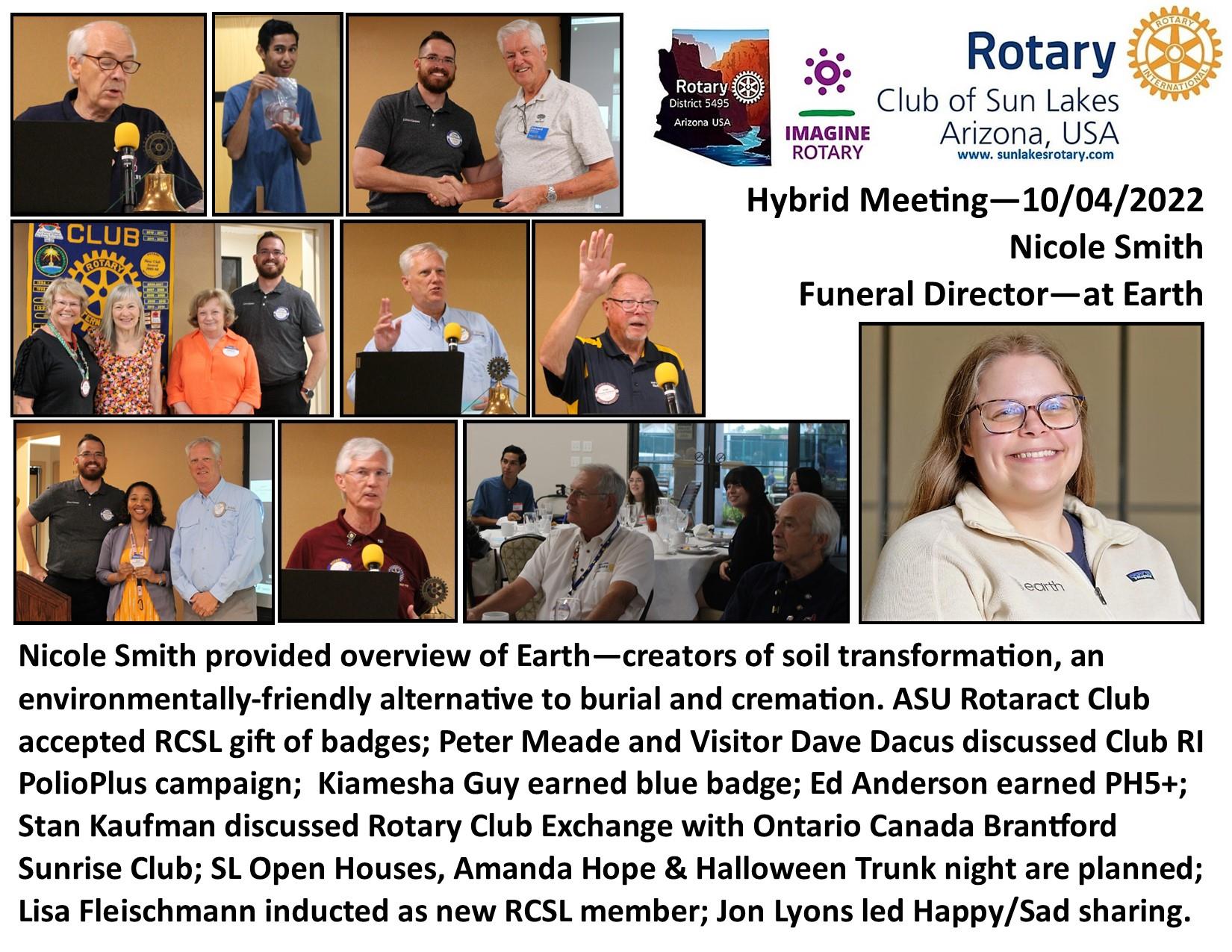 RCSL October 4 Meeting | Rotary Club of Sun Lakes