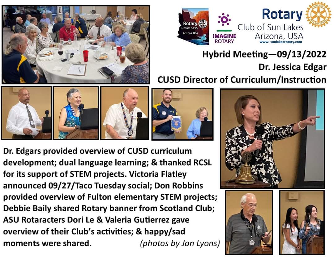 RCSL Sept 13 Meeting | Rotary Club of Sun Lakes