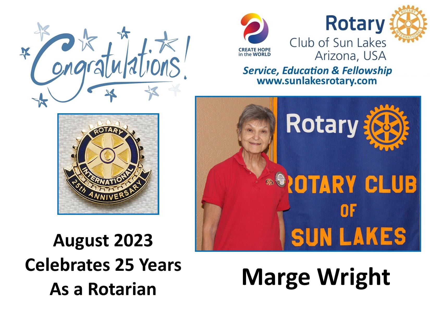 25 Years with Rotary | Rotary Club of Sun Lakes