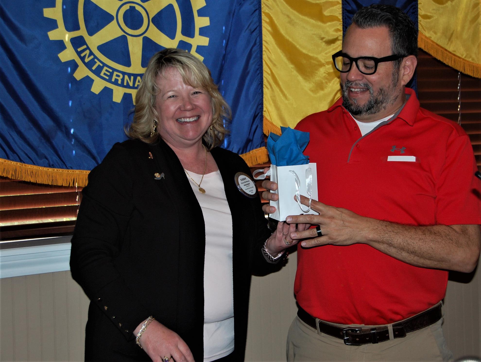 Tom Delgado Receives Coveted Glass | Rotary Club of Galveston