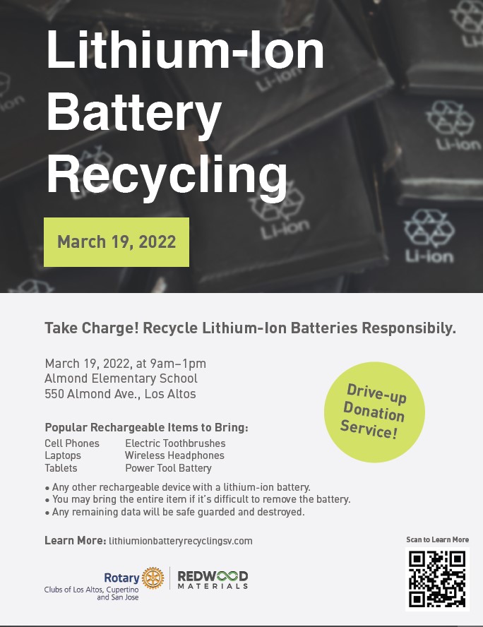 Lithium-Ion Battery Recycling Event | Rotary Club of Los Altos
