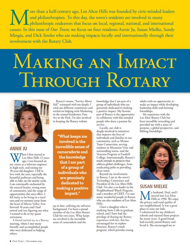 Making an Impact Through Rotary | Rotary Club of Los Altos