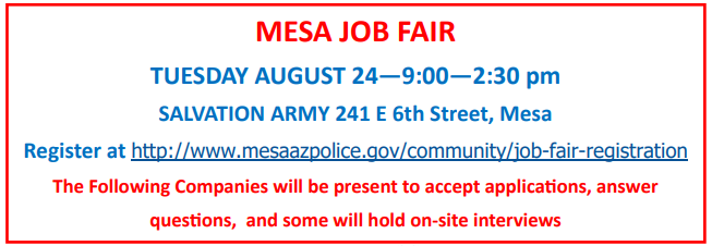 Mesa Job Fair Announced | Mesa West Rotary Club