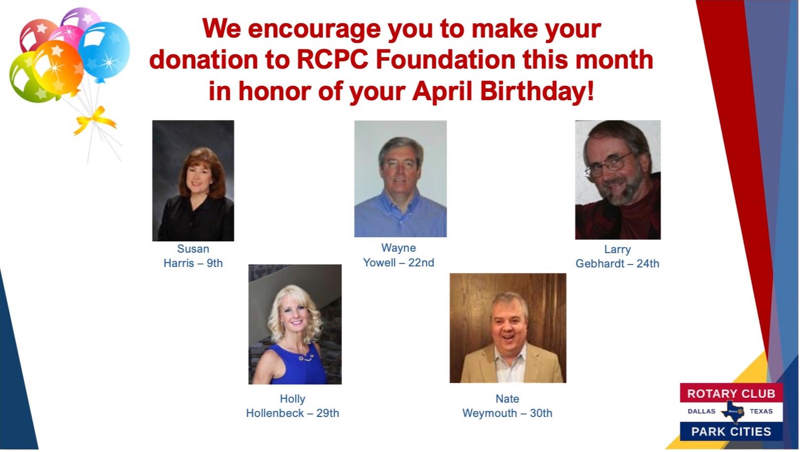 Happy Birthday! | The Rotary Club of Park Cities