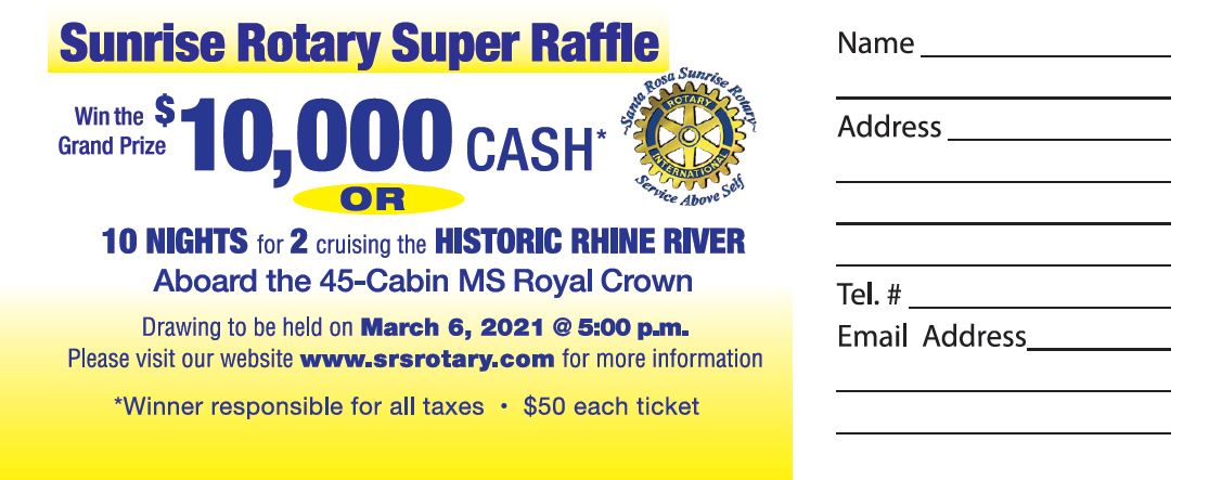 Sunrise Rotary SUPER Raffle | Rotary Club of Santa Rosa Sunrise