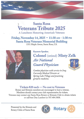 Salute Veterans | Rotary Club of Santa Rosa Sunrise