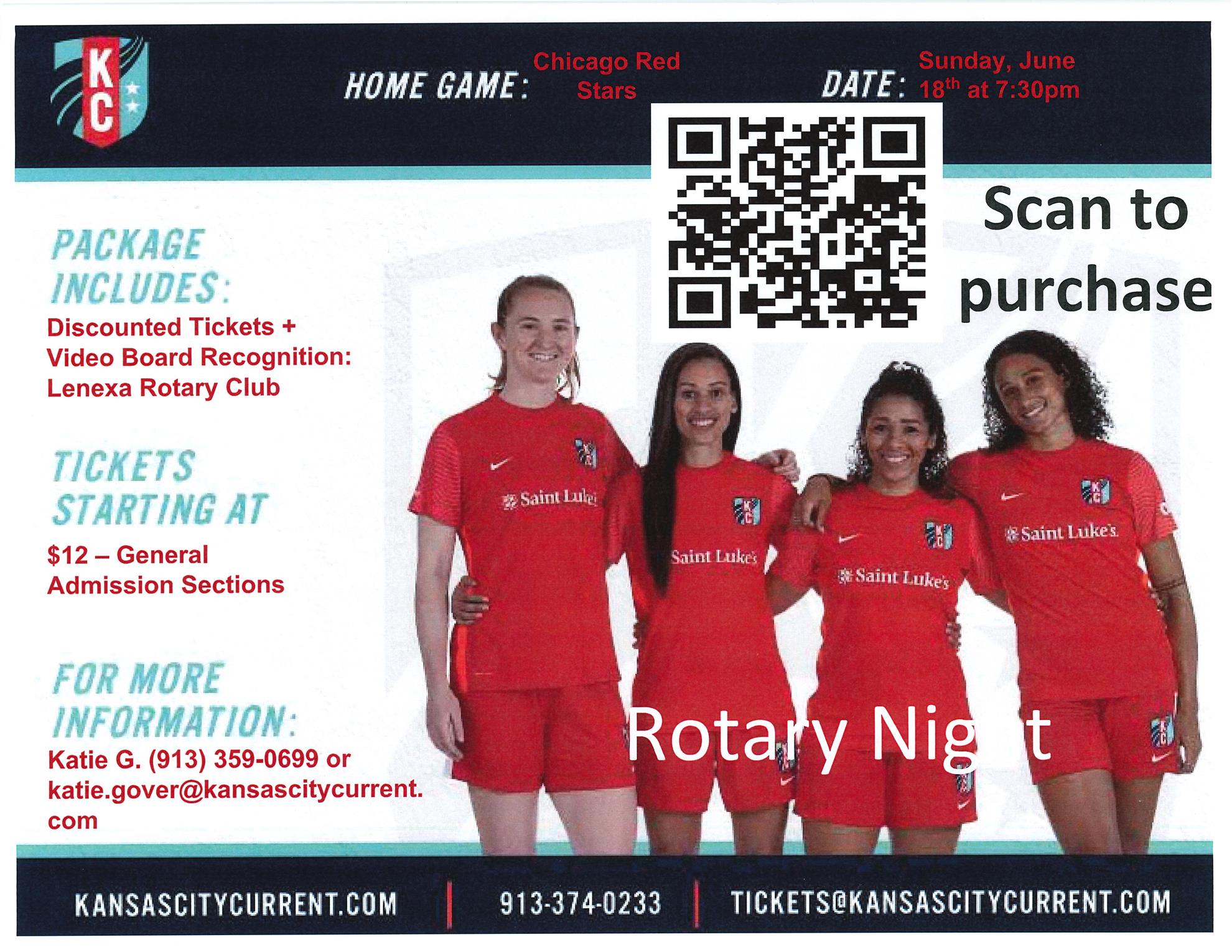 Rotary Night at the Kansas City Current | Rotary Club of Lenexa