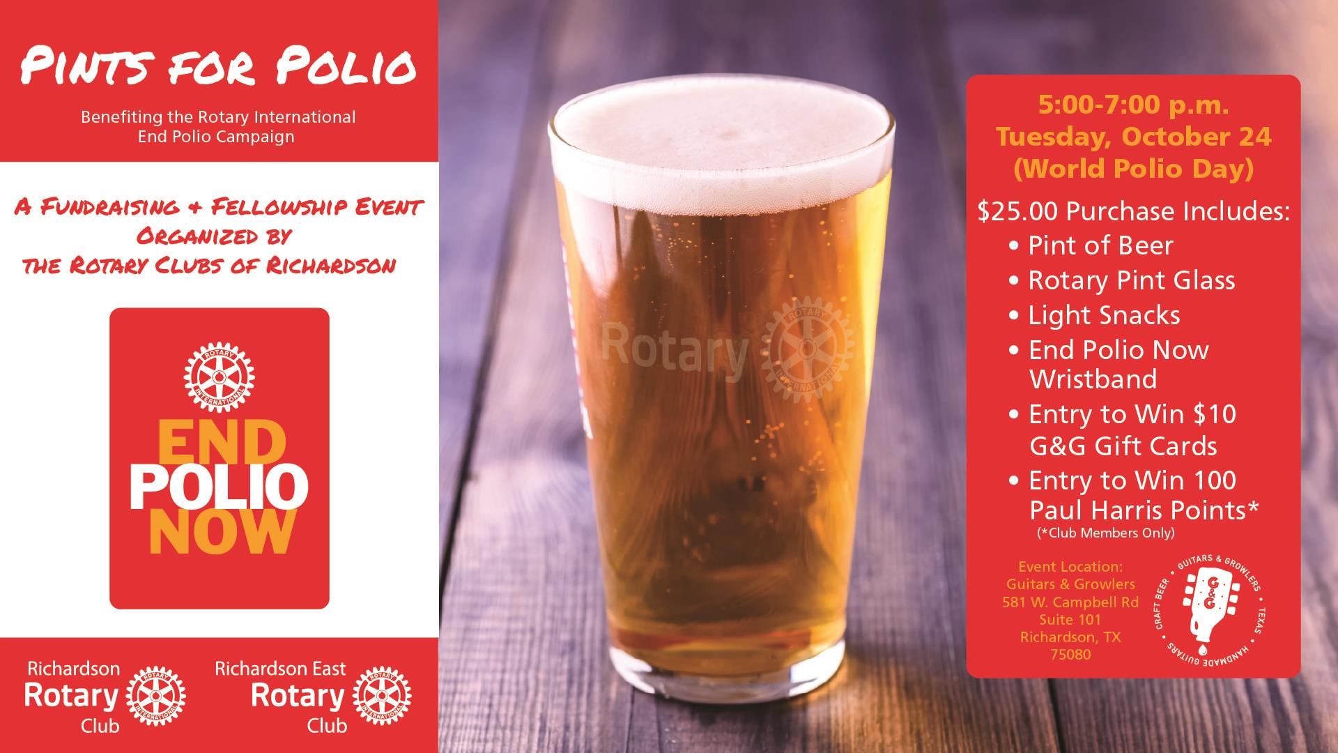 Pints for Polio | RICHARDSON ROTARY CLUB