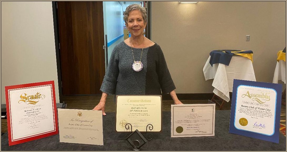 Past President Mary Lou Griffin with Post Year Awards | Rotary Club of ...