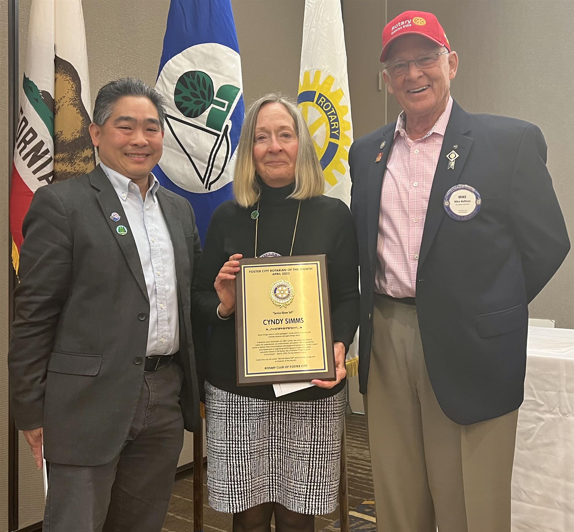 April Rotarian of the Month - Cyndy Simms | Rotary Club of Foster City