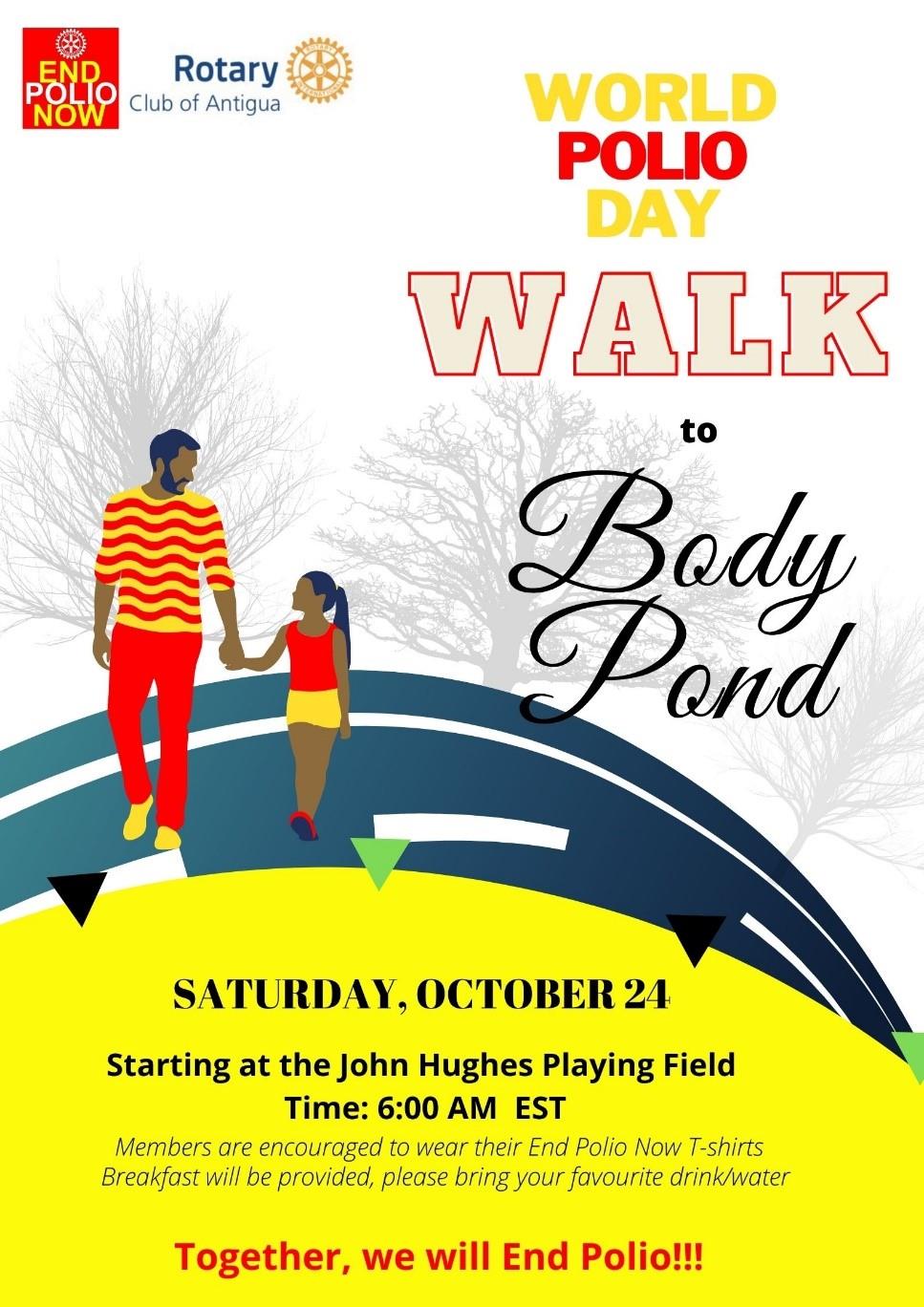 World Polio Day Walk to Body Pond | Rotary Club of Antigua
