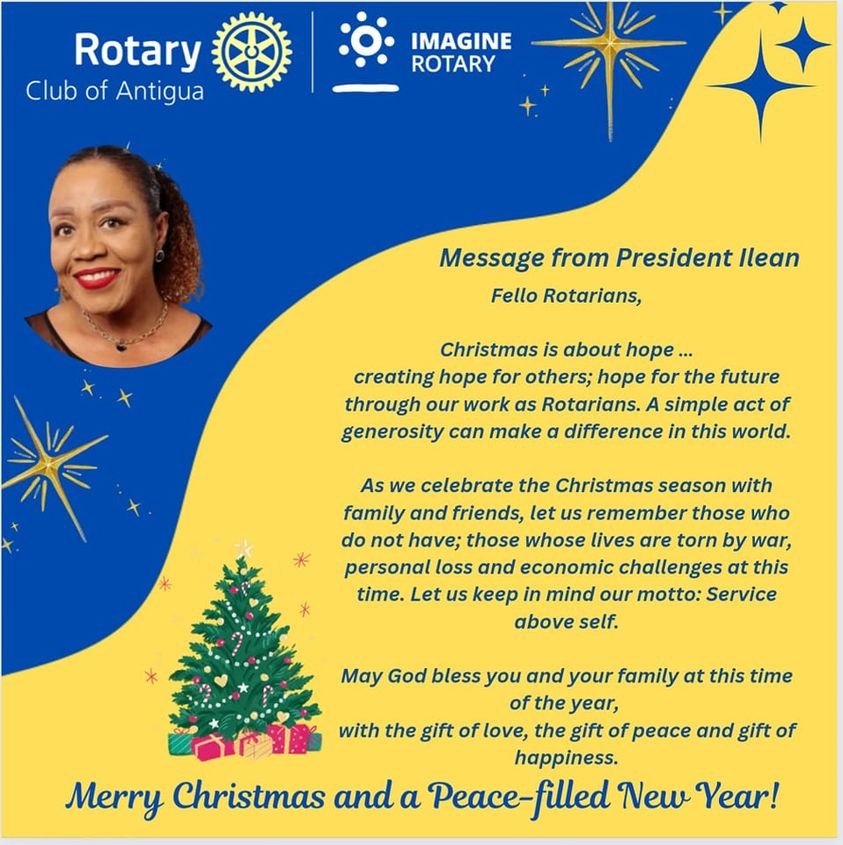 Christmas Message from President Ilean Ramsey | Rotary Club of Antigua
