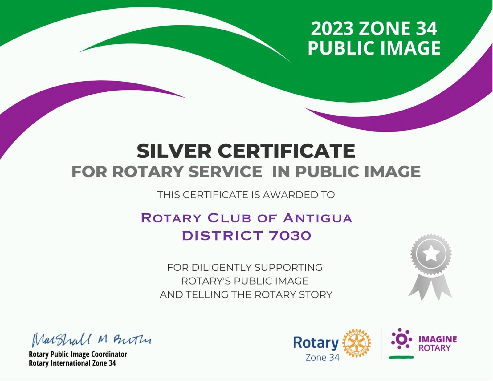 2023 zone 34 public image citation | Rotary Club of Antigua