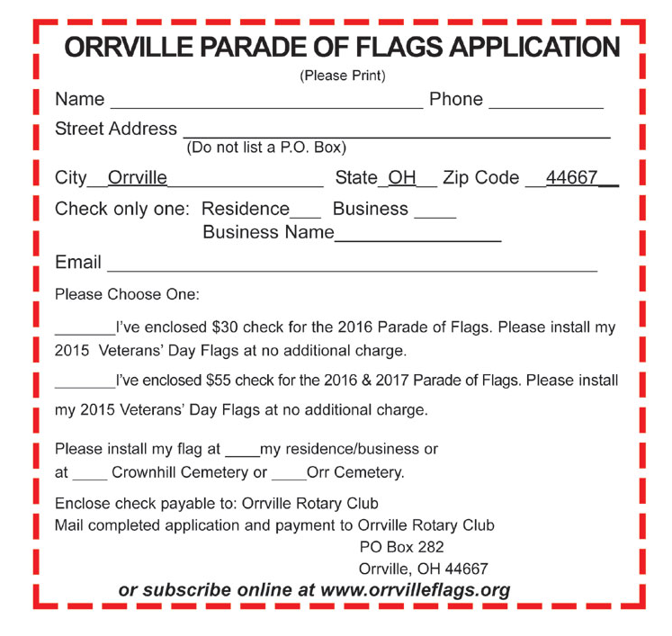 Rotary Flag Project | Rotary Club of Orrville