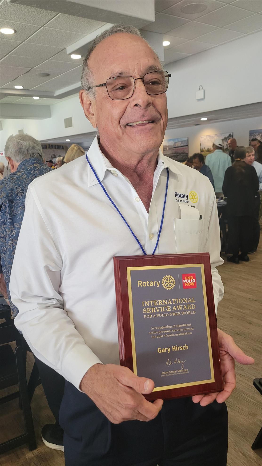 Gary Hirsch Honored with Rotary International Service Award | Rotary ...