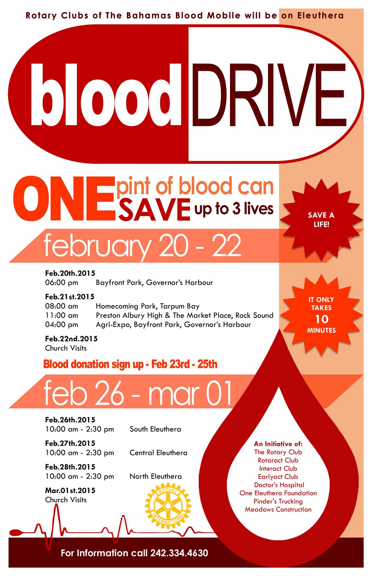 ROTARY HAS HEART DONATE BLOOD THIS WEEK Rotary Club Of Eleuthera