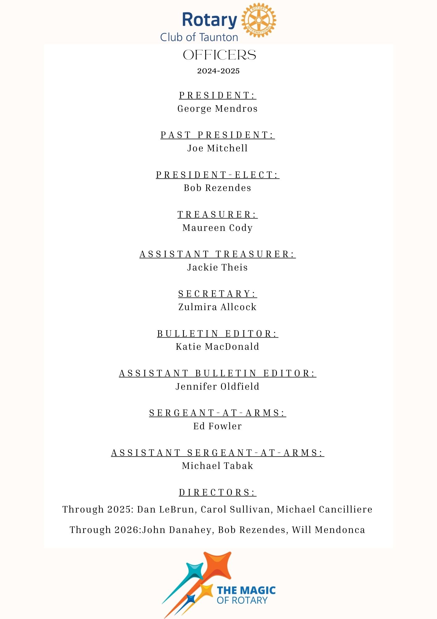 Welcome to the 2024-2025 Rotary Year | Rotary Club of Taunton