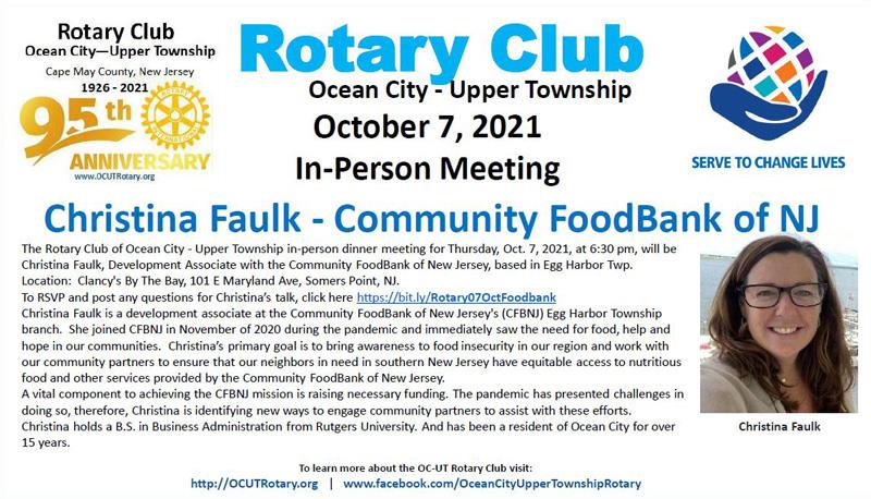 Rotary - 07 Oct. Program - Christina Faulk - Community FoodBank of NJ ...