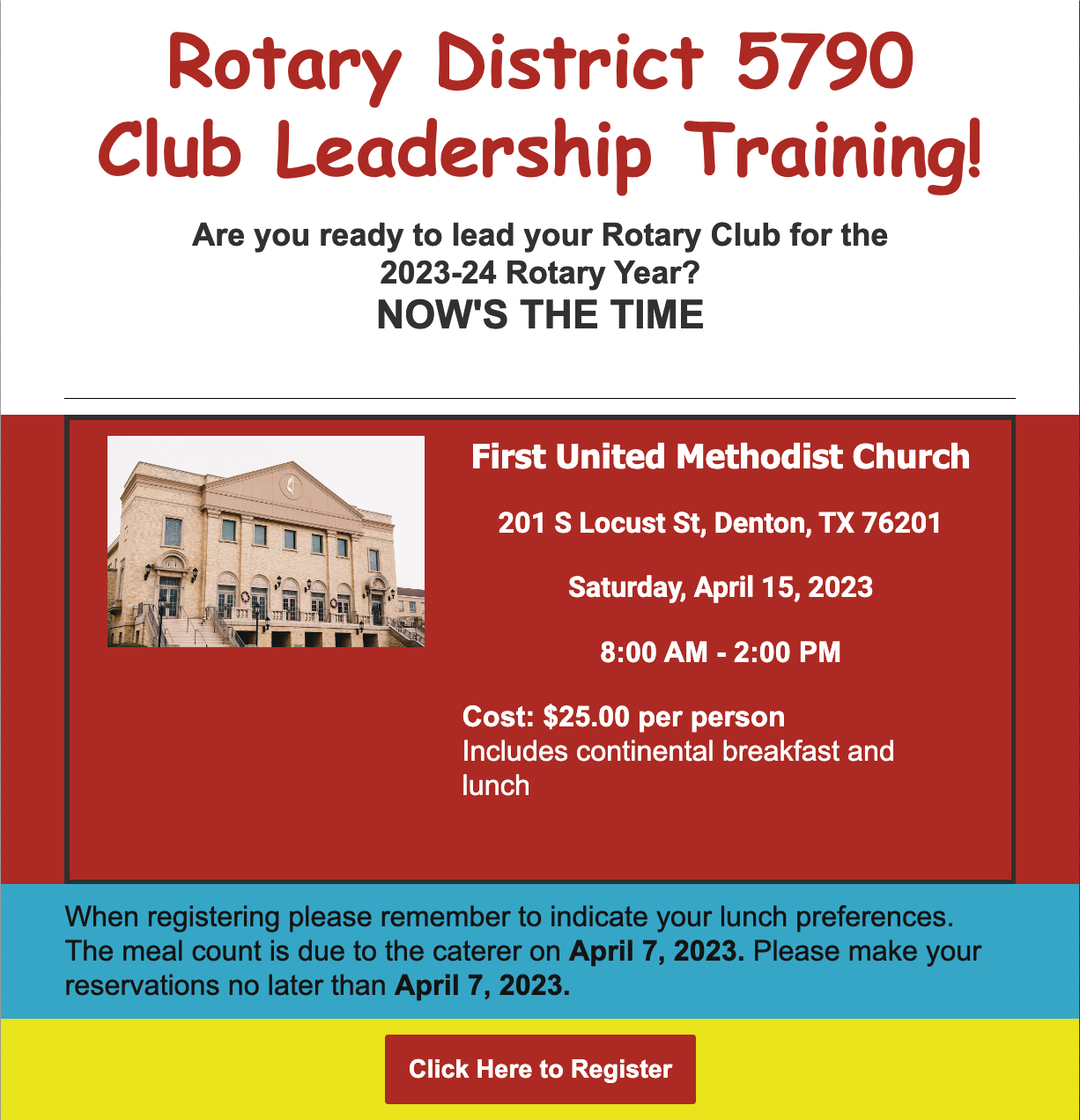 District Assembly 2023 Registration | Denton Rotary Club