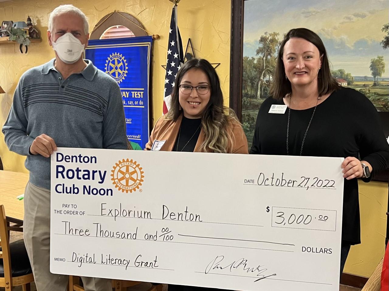 Grant Presentation - Explorium Denton | Denton Rotary Club