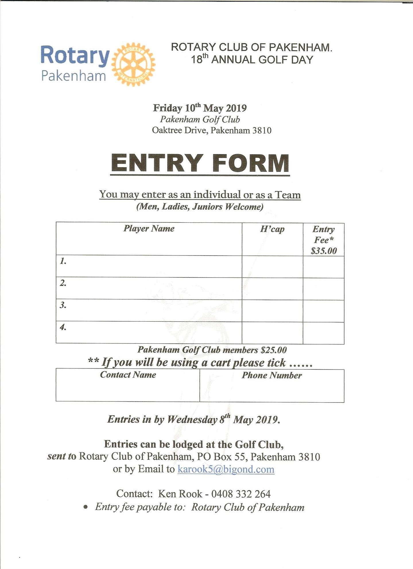 Pakenham Rotary Golf Day | Rotary Club of Pakenham