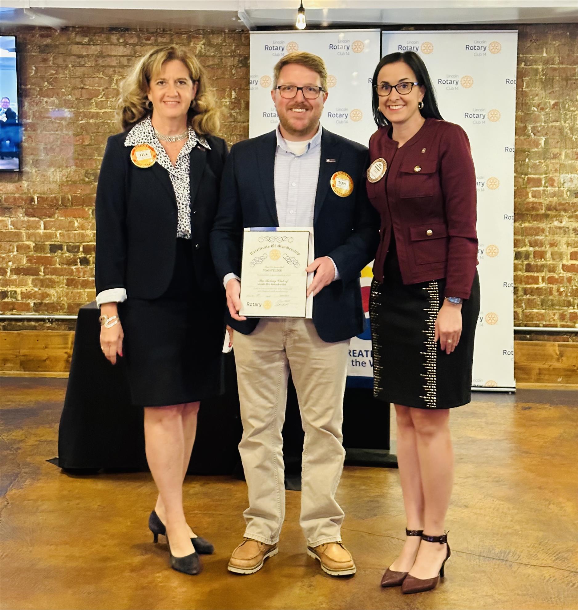 Welcome New Rotarian Tom Stelzer! | Rotary Club of Lincoln #14