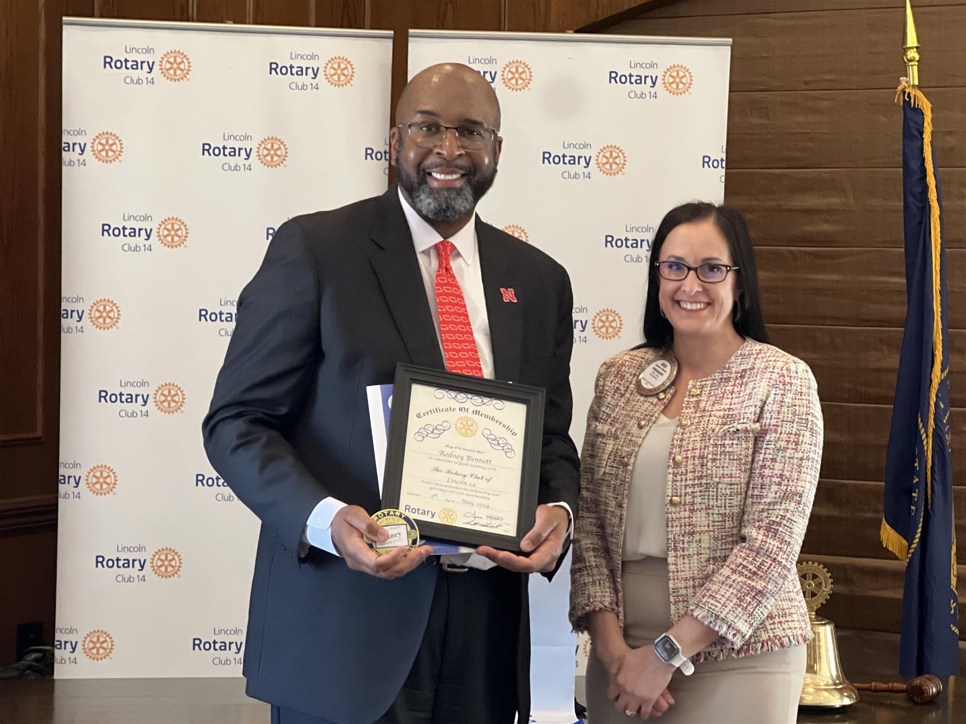New Honorary Member: UNL Chancellor Rodney Bennett | Rotary Club of ...