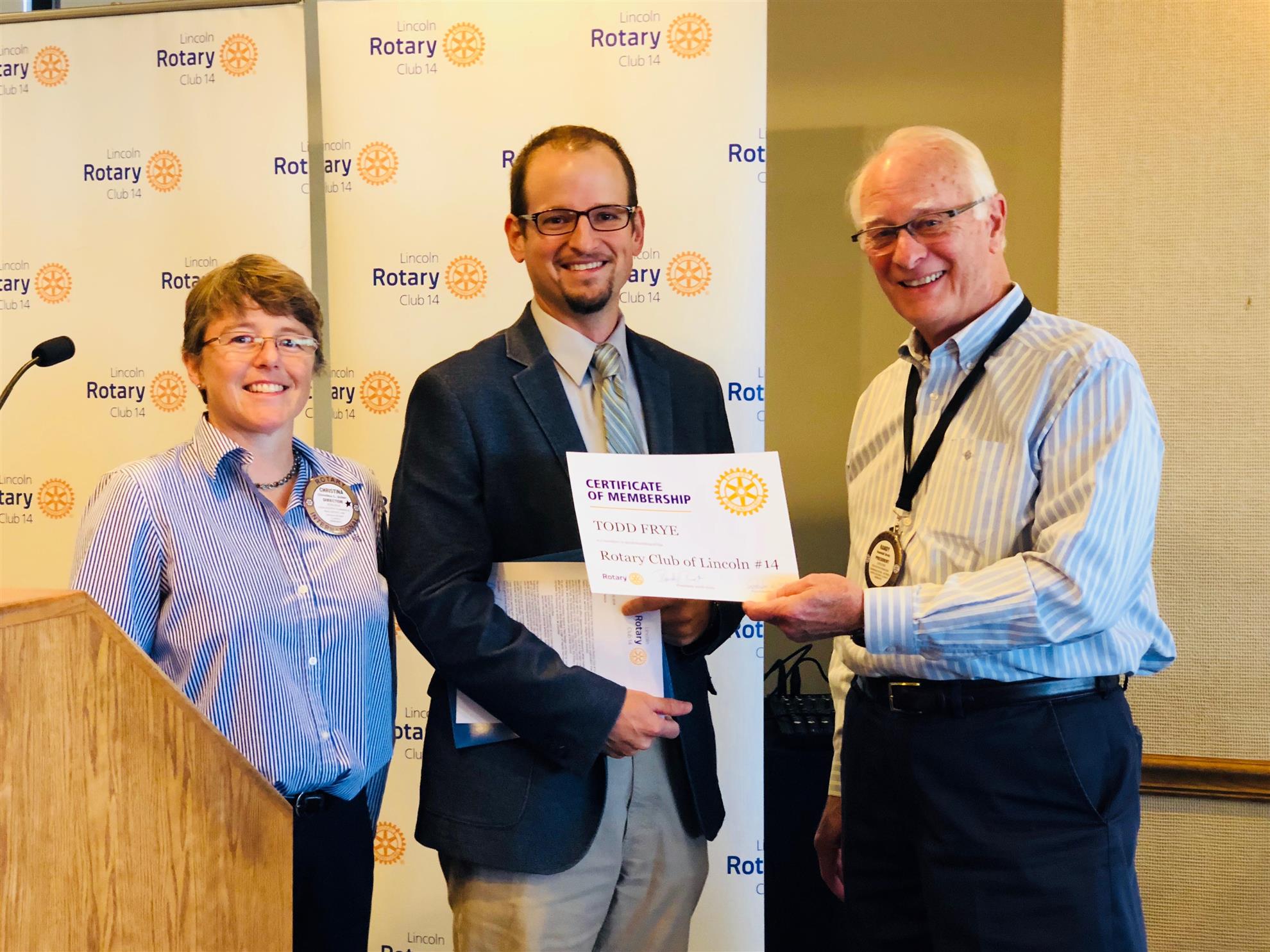 Welcome Newest Member Todd Frye | Rotary Club of Lincoln #14